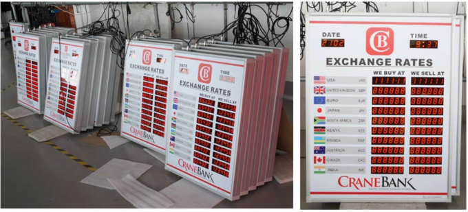 Durable Long Life LED Numeric Display Currency Display Board With Time ...