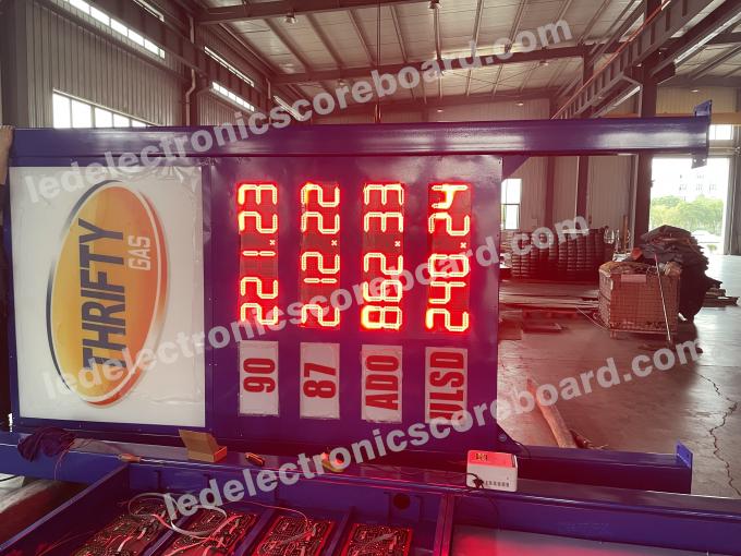 Red Color LED Fuel Price Sign With Completely Frame Stand And LOGO
