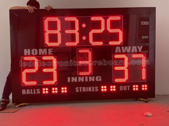 Red Color LED Baseball Scoreboard Included Free Logo Printing