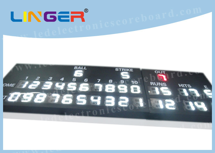 White Color LED Baseball Scoreboard For Stadium 12'' Digit Height 110V ...