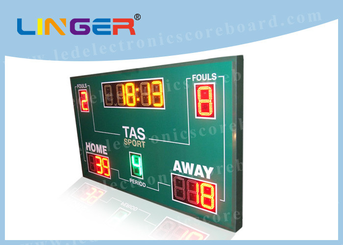 Wireless Basketball Scoreboard , Basketball Clock Timer Red / Yellow ...