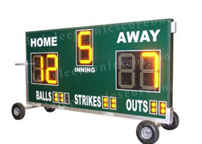20'' 500mm Height Portable Baseball Scoreboard With Wheel Moving Stand