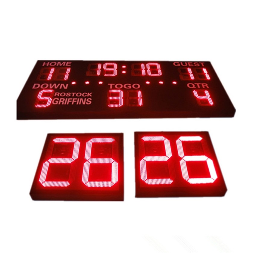 Separate Frame Football Stadium Scoreboard With Shot Clock Front Face ...